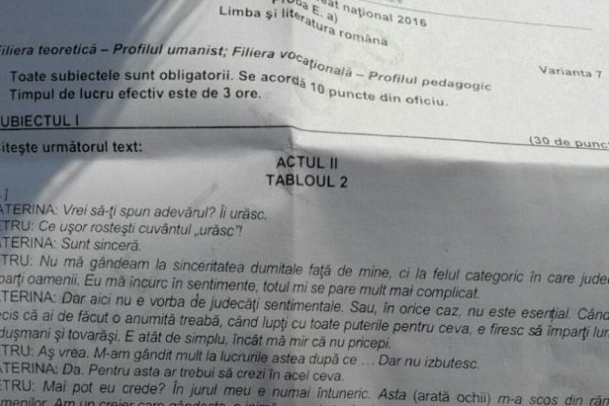 SUBIECTE și BAREM BAC 2016 ROMÂNĂ: Romanul psihologic și interbelic și ...