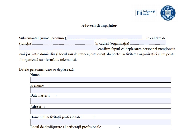 MODEL ADEVERINȚĂ de la ANGAJATOR, actualizat | Poate fi redactată ...