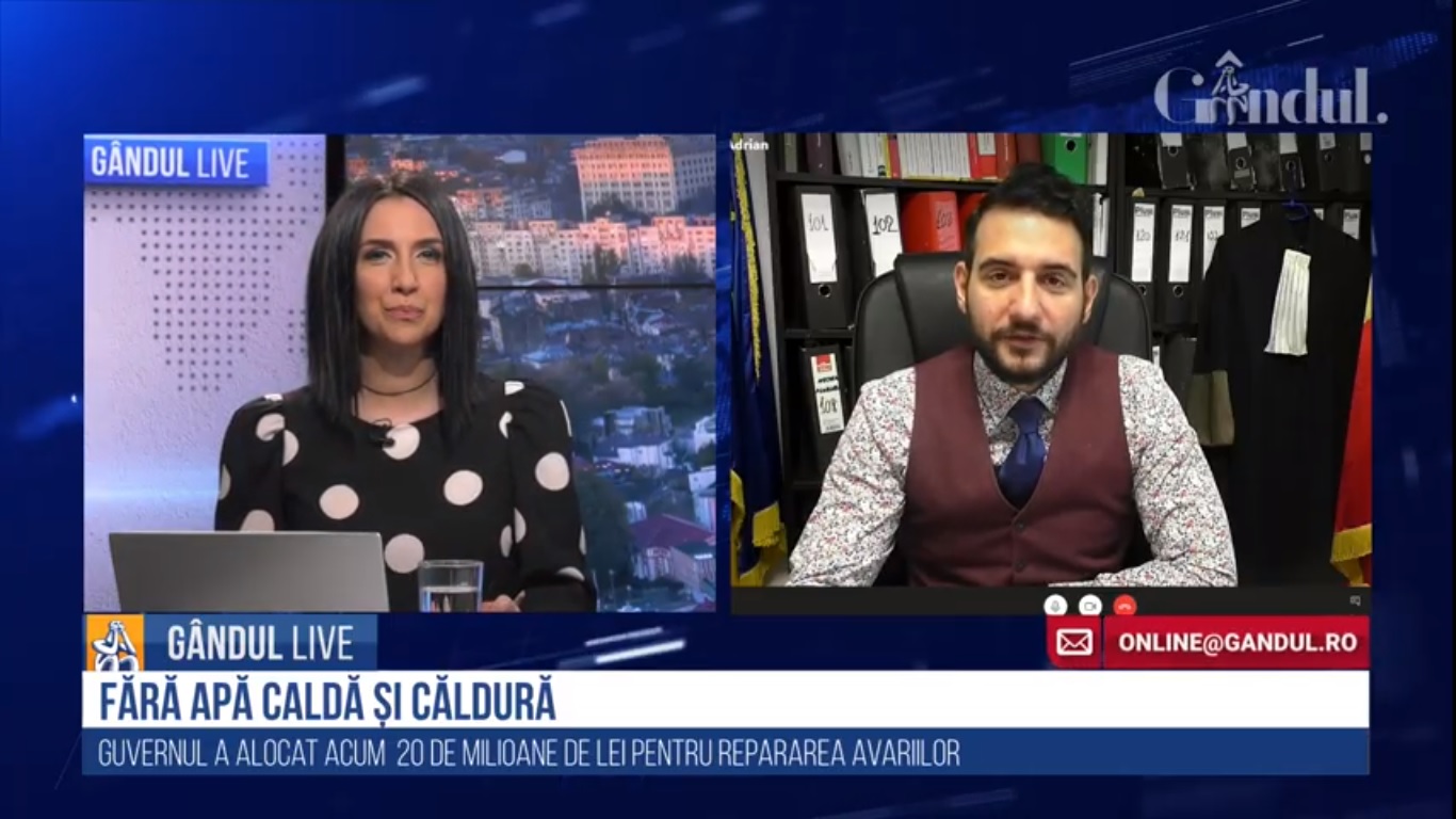 GÂNDUL LIVE. Avocatul Adrian Cuculis, despre problema lipsei apei calde ...