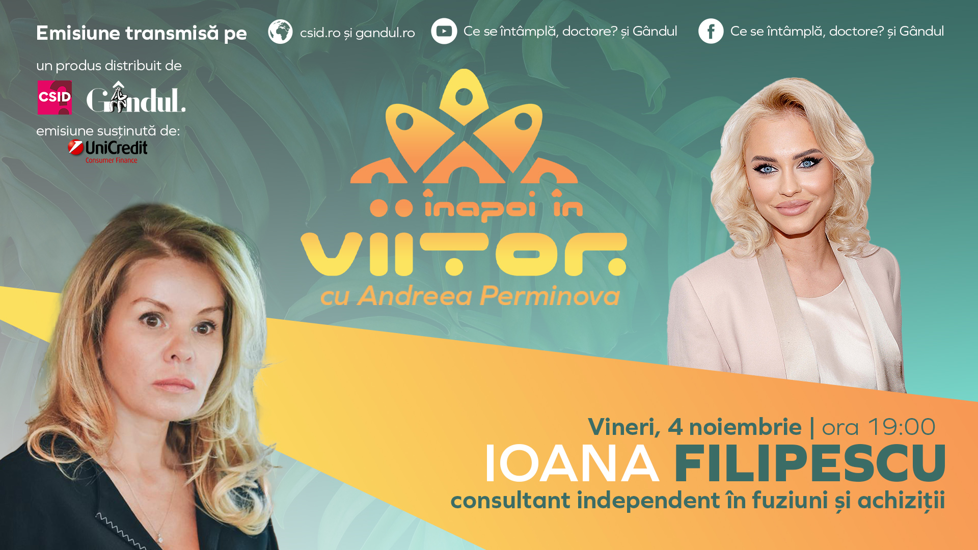 Ioana Filipescu este invitată la ,,Înapoi în viitor’’, vineri, 4 ...