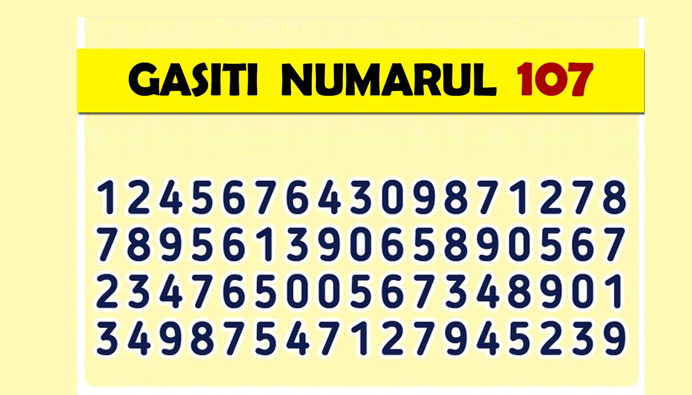 TEST IQ | Găsiți numărul 107 în această serie. 99 din 100 nu văd ...