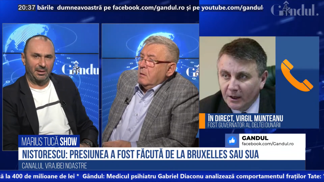 VIDEO | Virgil Munteanu, fost guvernator al Deltei Dunării: Pe Canalul Bâstroe pot trece doar ...