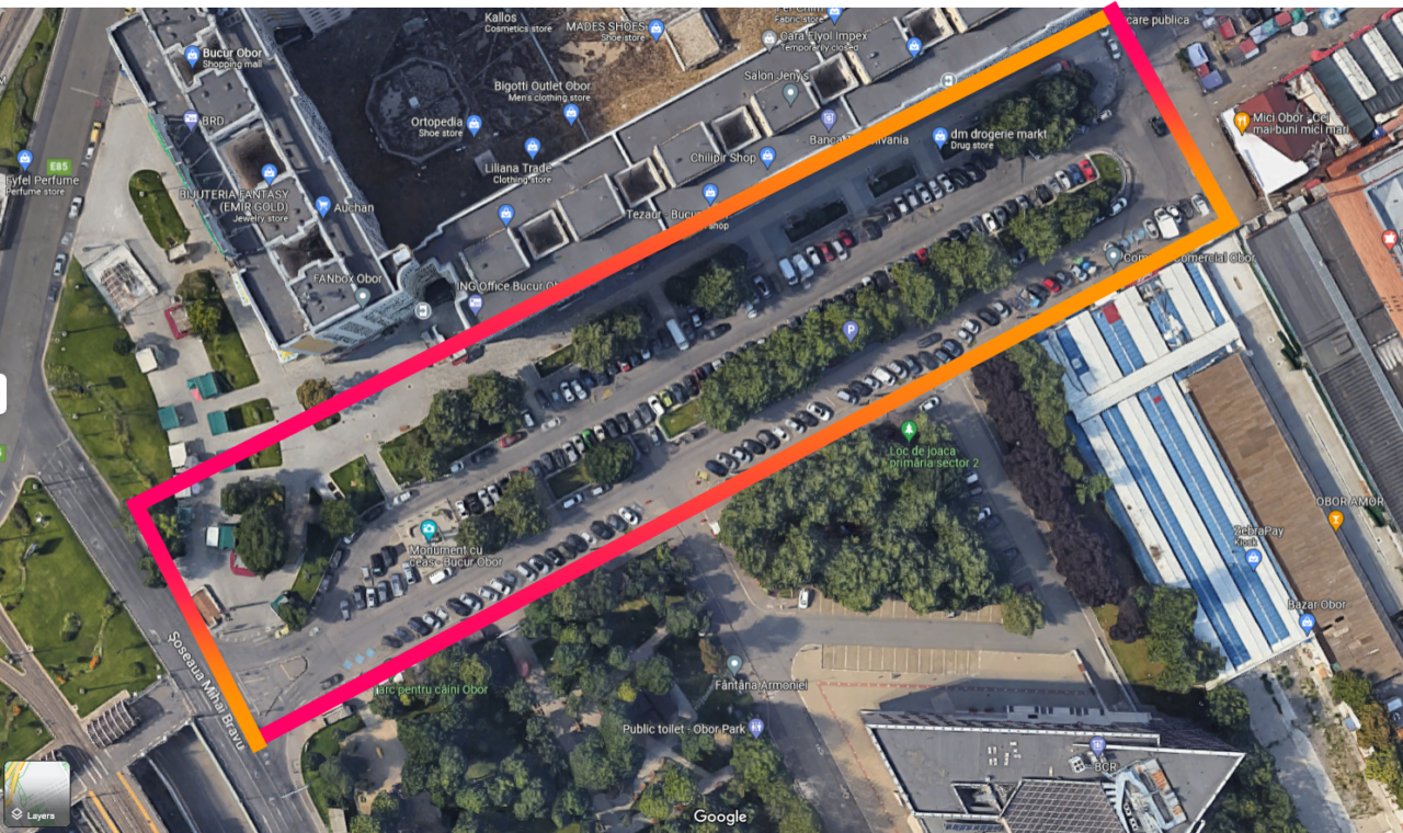 Jumătate din strada dintre magazinul Bucur Obor și Primăria Sectorului ...