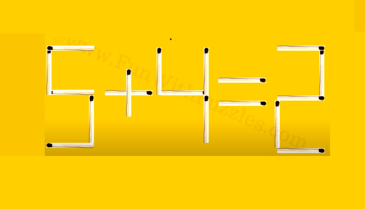 Test IQ | Mutați un singur băț de chibrit pentru a transforma 5+4=2 ...