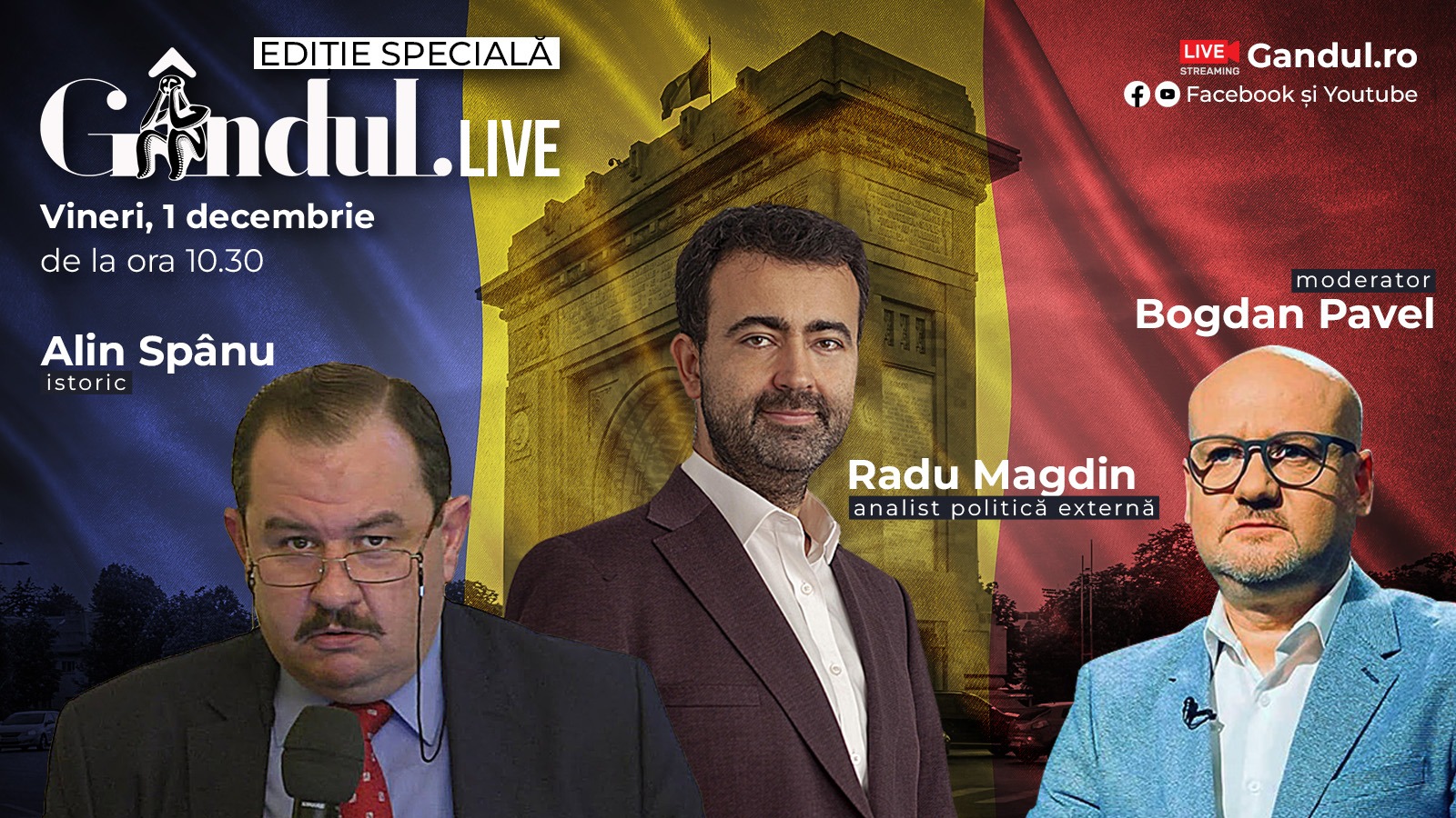 GÂNDUL LIVE. Radu Magdin și Alin Spânu, invitații ediției speciale ...