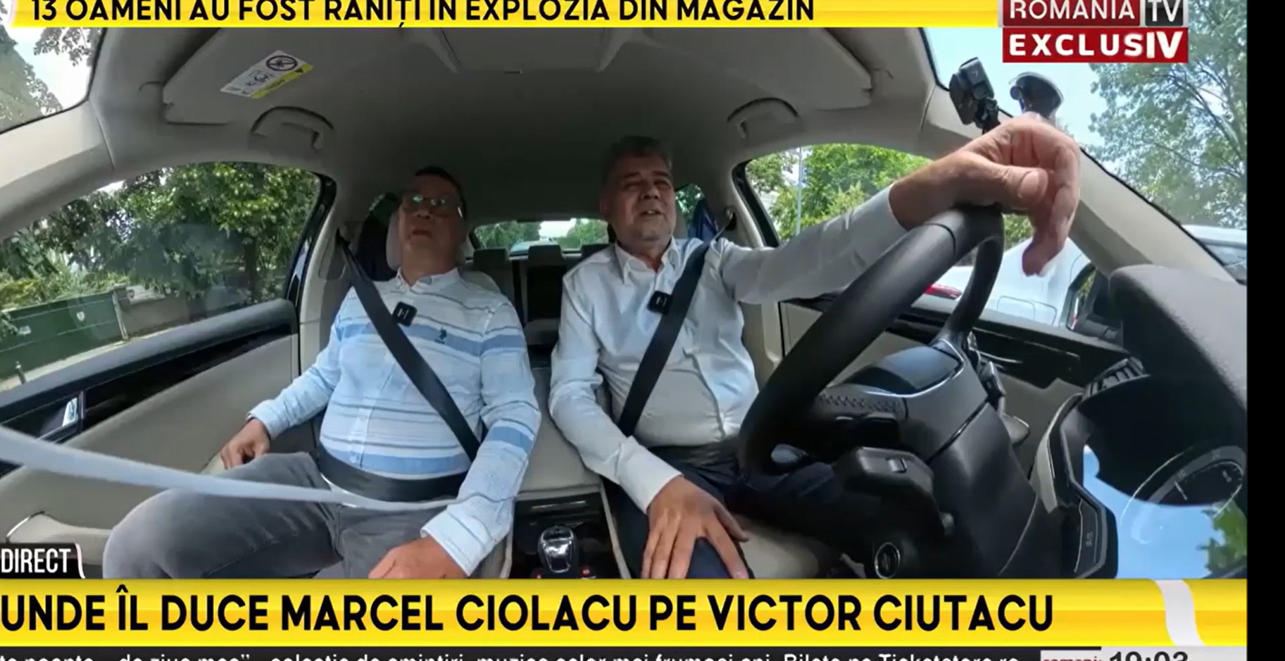 Premierul Marcel Ciolacu își conduce SINGUR mașina/ Acesta a făcut o plimbare prin București, cu ...