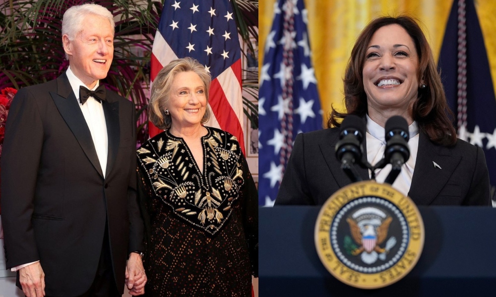 Bill Clinton şi Hillary Clinton își exprimă susținerea pentru Kamala ...