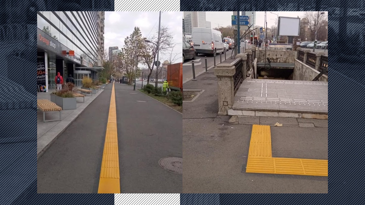 Marcaje tactile pentru nevăzători pe trotuare, treceri de pietoni și ...