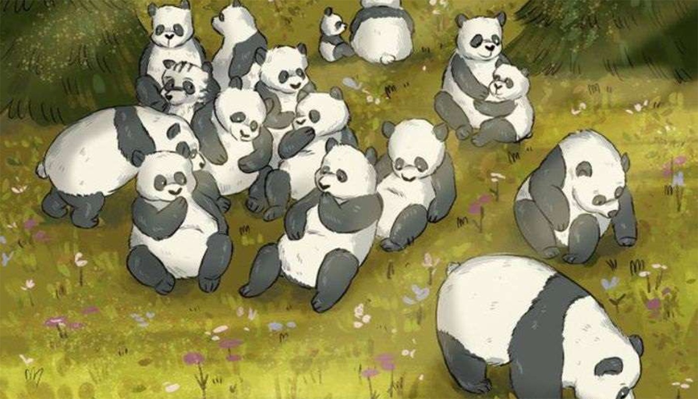 Iluzie optică VIRALĂ | 98% nu reușesc! Găsiți ratonul ascuns printre urșii panda din imagine