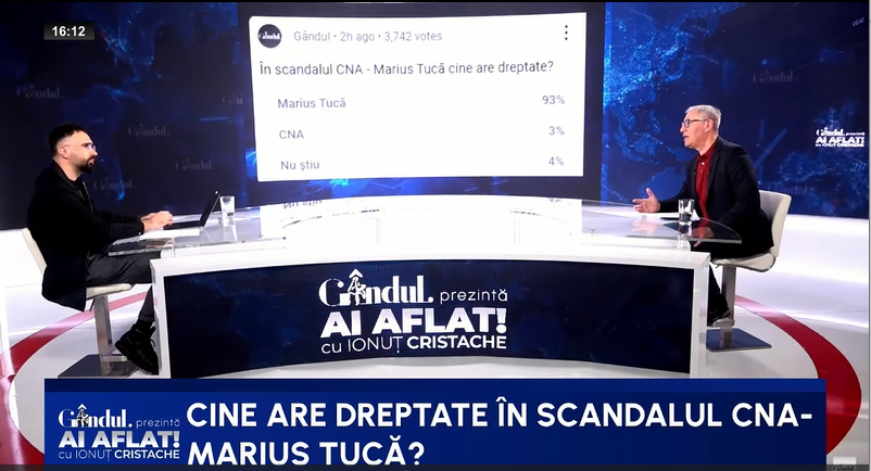 POLL „Ai aflat! cu Ionuț Cristache”: «Cine are dreptate, în scandalul ...