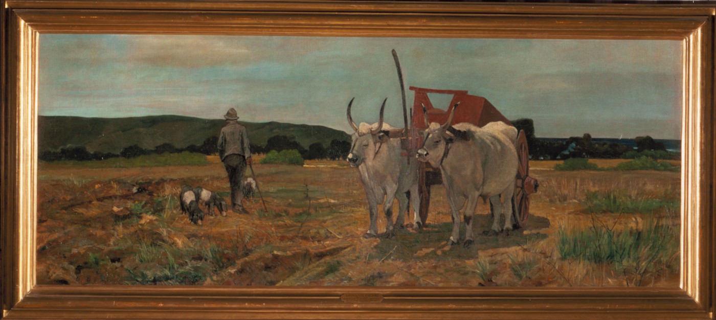 Pictura „Car cu boi” de Nicolae Grigorescu, expusă pentru prima dată după restaurare la Palatul ...