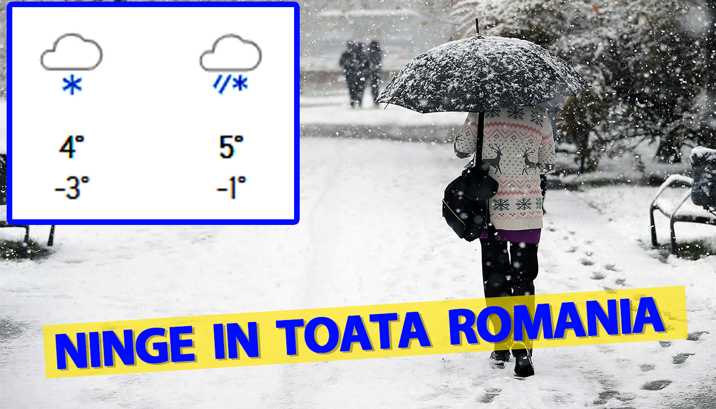 Ninge în toată România! Meteorologii Accuweather anunță data exactă de la care se întorc ninsorile