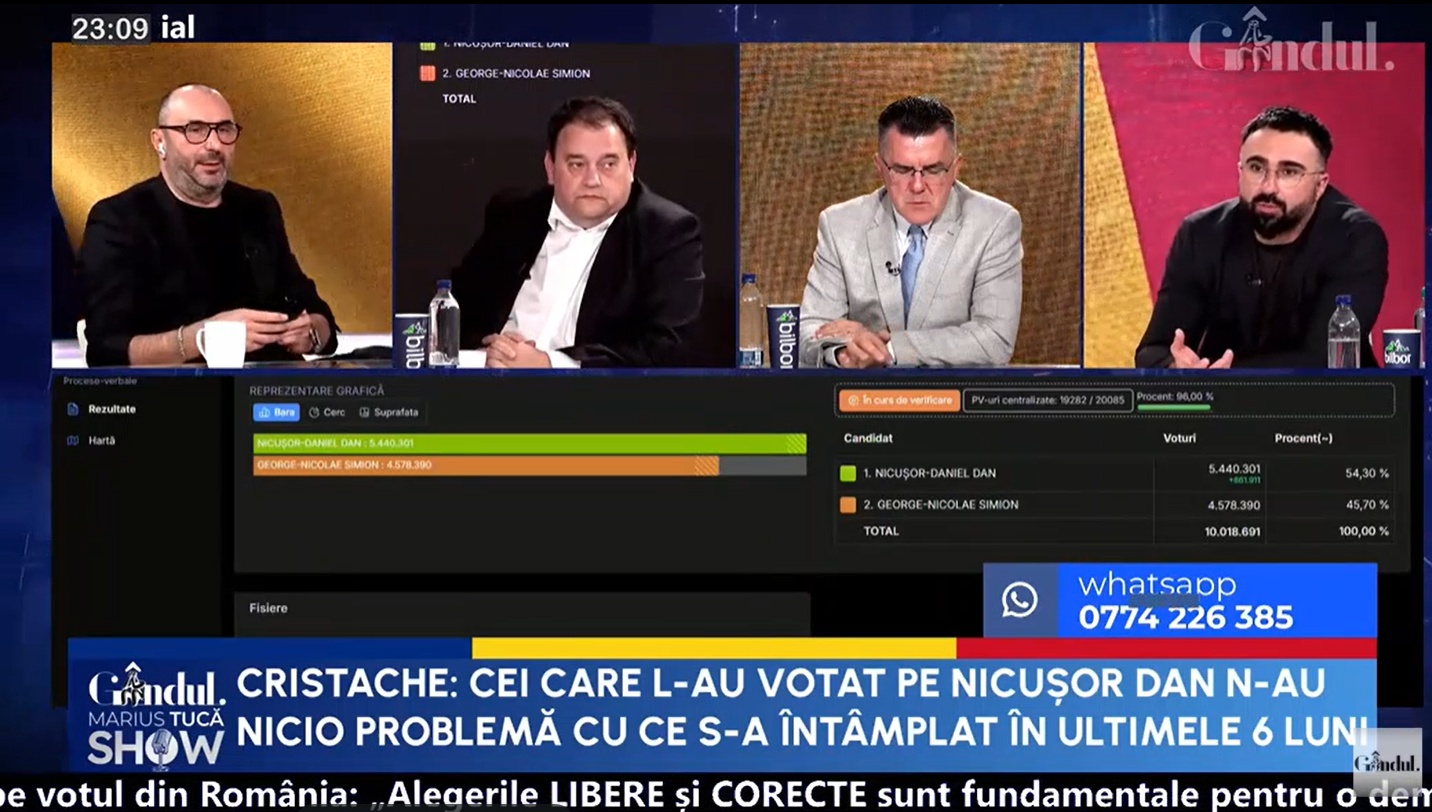 Ion Cristache: „Cei care l-au votat pe Nicușor Dan n-au nicio problemă ...