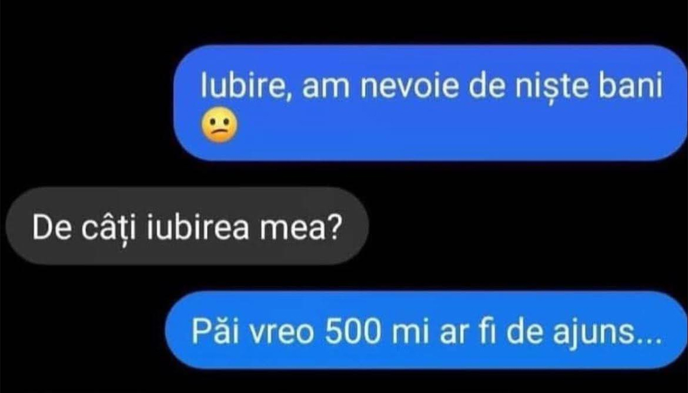 Bancul de vineri | „Iubire, am nevoie de niște bani”