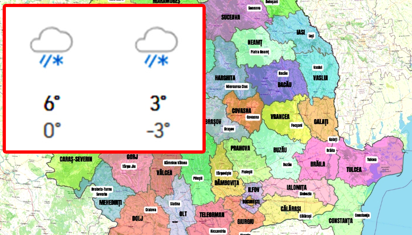 Lista orașelor din România în care vin ninsorile săptămâna viitoare, potrivit meteorologilor ...