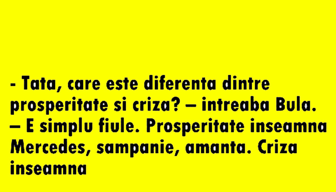 BANC | Bulă și diferența dintre prosperitate și criză