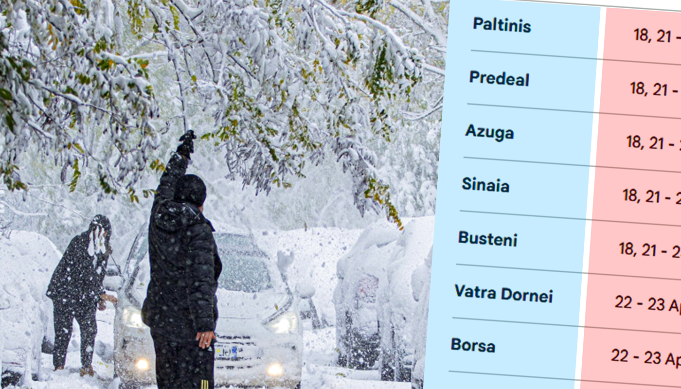 Tabel ninsori. Care sunt cele 11 localități din România în care se ...