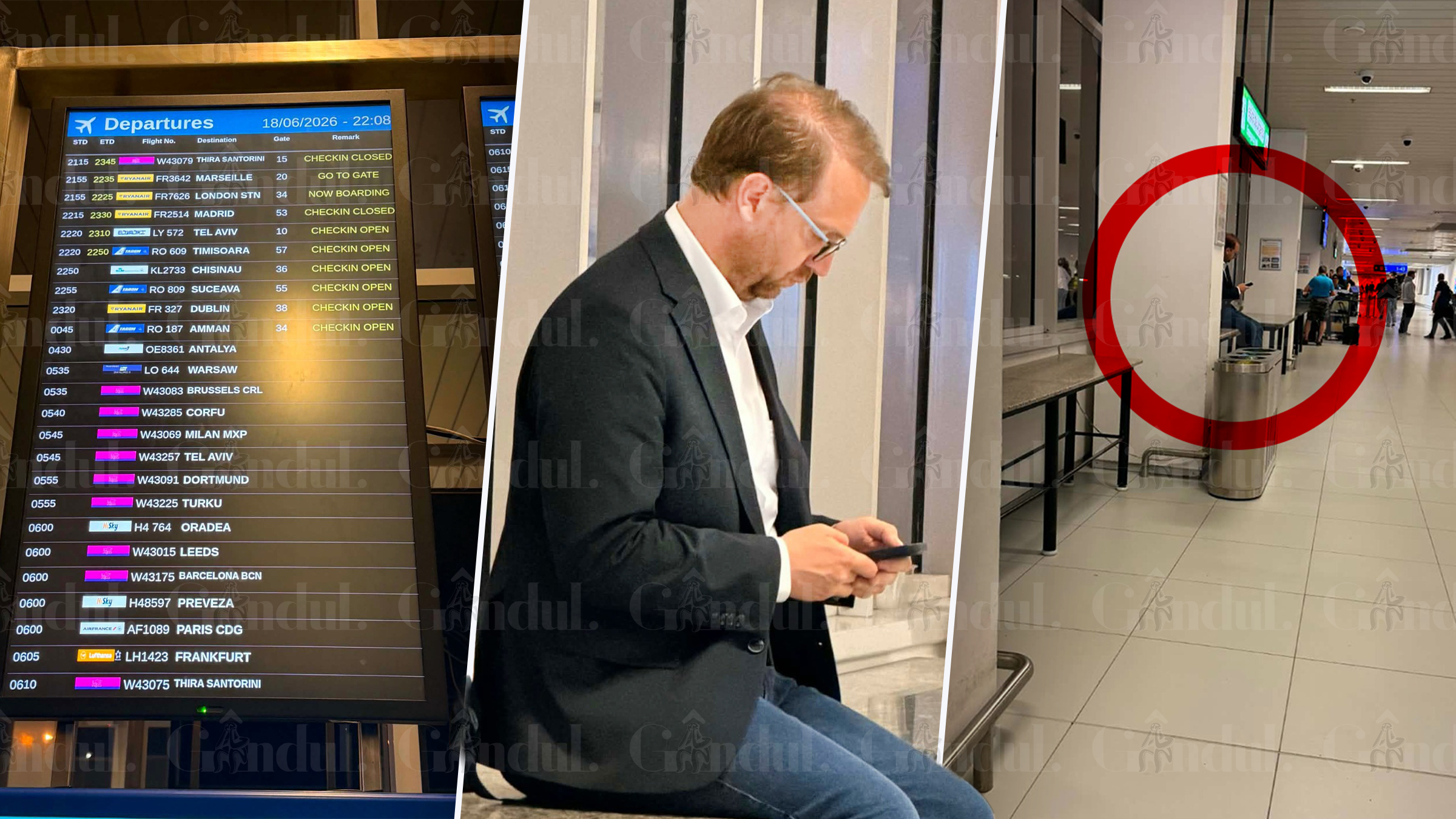 Dominic Fritz, surprins de Gândul pe aeroportul Otopeni, îngândurat și ...
